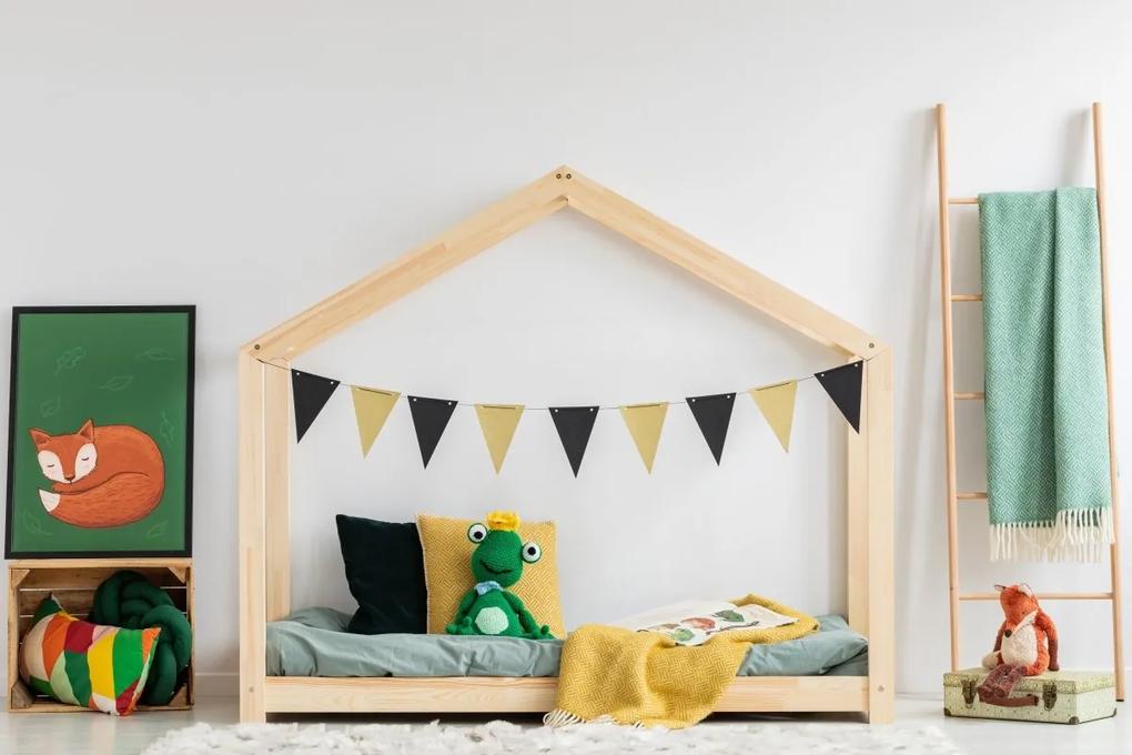 Adeko Dětská postel domeček se zábranou Mila RM Velikost postele: 120x190 cm Barva: dekor přírodní dřevo přírodní