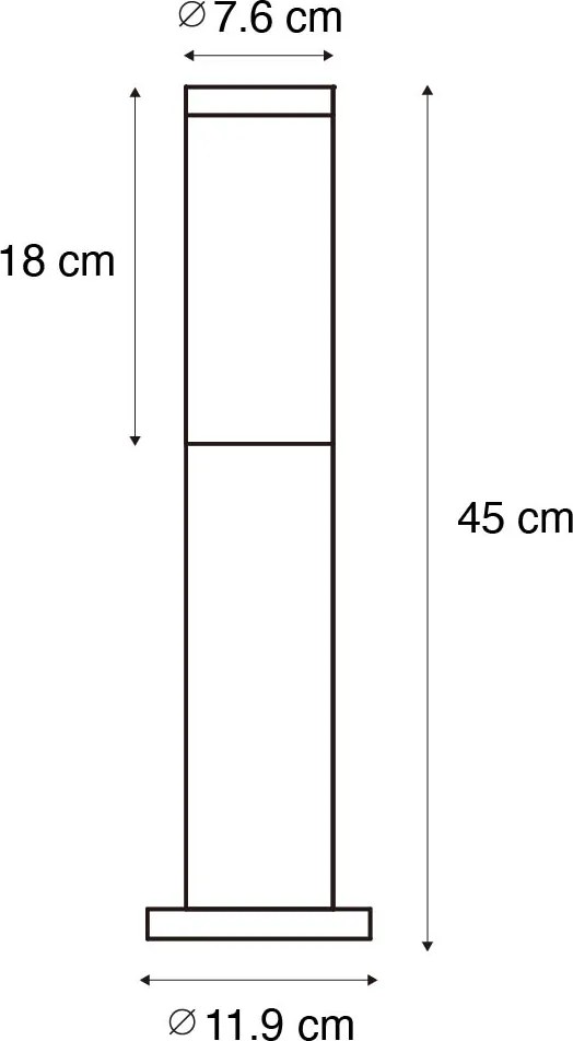 Sloupek venkovního svítidla rezavohnědý s opálem 45 cm IP44 - Rox