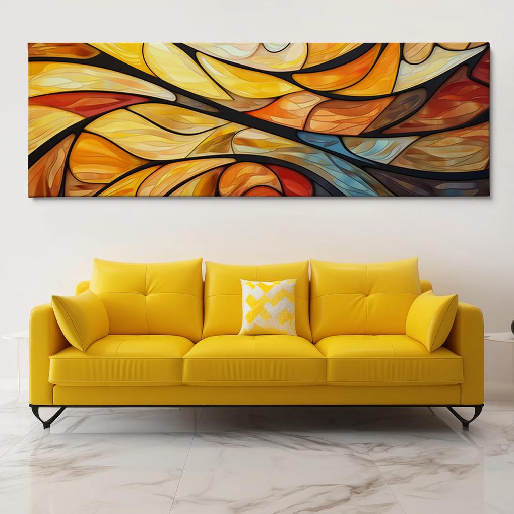 Obraz na plátně - Mozaika podzimního vibrato FeelHappy.cz Velikost obrazu: 120 x 40 cm