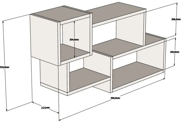 Nástěnná police AFRO 51x90,6 cm bílá/antracit