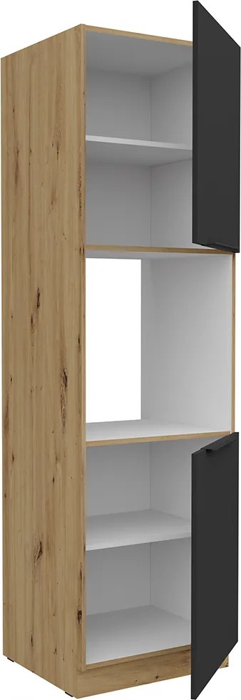 ARIA ac | vysoká skříňka 60 DP-210 2F na vestavnou troubu | 60 cm | ANTI FINGERPRINT povrch | artisan/černá
