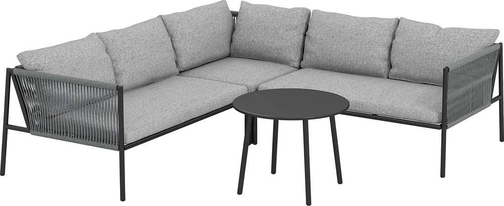 Sada zahradního nábytku Outsunny - ratanový lounge set se rohovým gaučem, stoly a polštáři - odolný proti povětrnostním vlivům pro 6 osob | Aosom