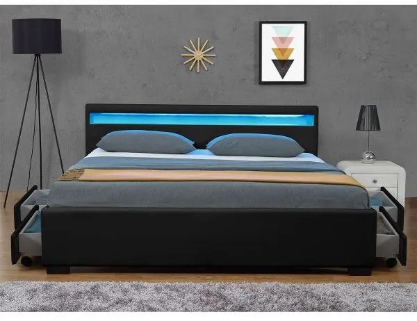 InternetovaZahrada - Čalouněná postel Lyon 180 x 200 cm, černá