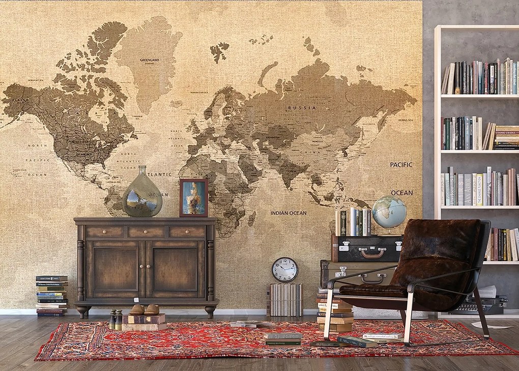 Fototapeta na míru Historická Mapa Světa | Vliesová fototapeta na zed' | DFTNXXL1215