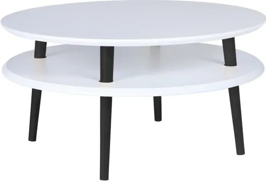 Bílý konferenční stolek s černými nohami Ragaba UFO, Ø 70 cm