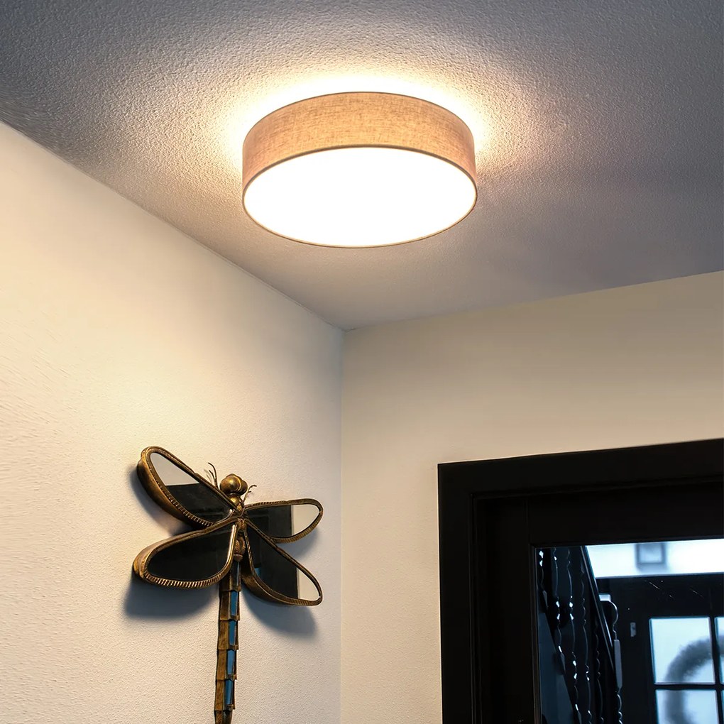 Stropní lampa šedá 40 cm vč. LED - Drum LED