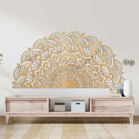 Luxusní dřevěný obraz mandaly - Elegantní nástěnná dekorace I SENTOP PR0371