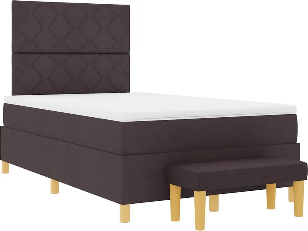 Postel s boxspringem s čelo Tmavě hnědá 190 x 120 cm textil 3344362