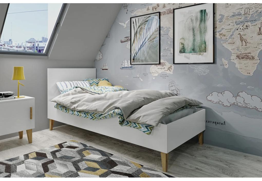 Eliwood Dětská jednolůžková postel Kubi Barva postele: Bílá, Rozměr postele: 80 cm x 180 cm