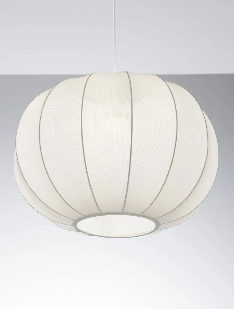 Matně bílé látkové závěsné svítidlo ø 50 cm Delina – Nova Luce