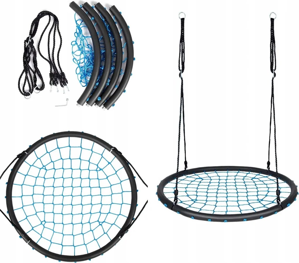 Houpačka Bocianie Hnízdo Houpačka S Pěnou 100 CM černo-modrá pro zahradu