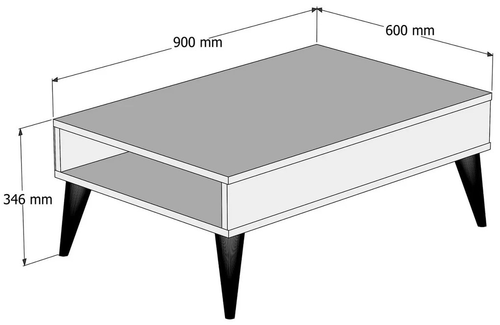 Designový konferenční stolek Zenda 90 cm vzor ořech