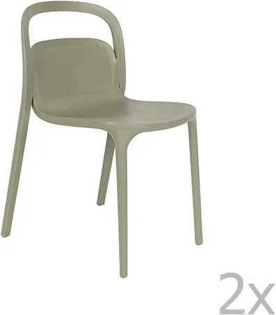 Sada 2 zelených židlí White Label Rex