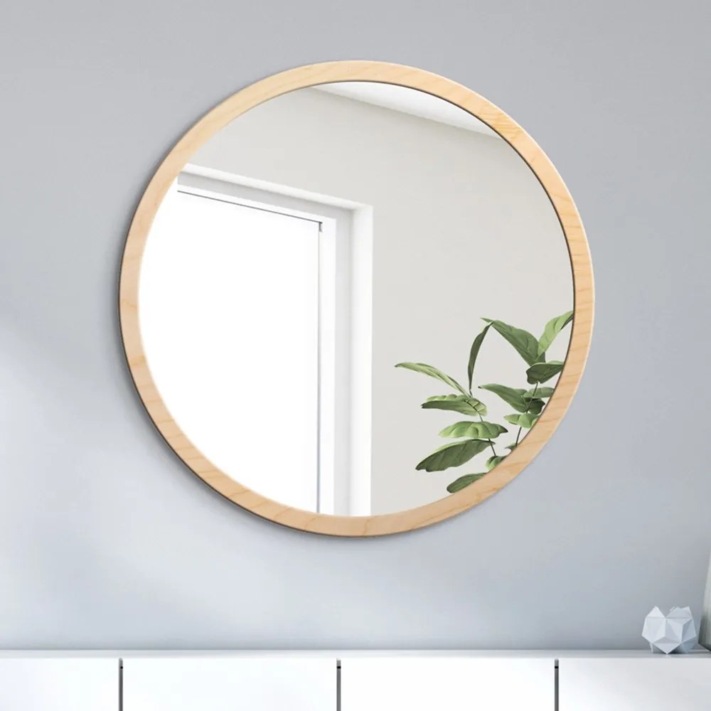 Zrcadlo Balde Wood Rozměr: ø 105 cm