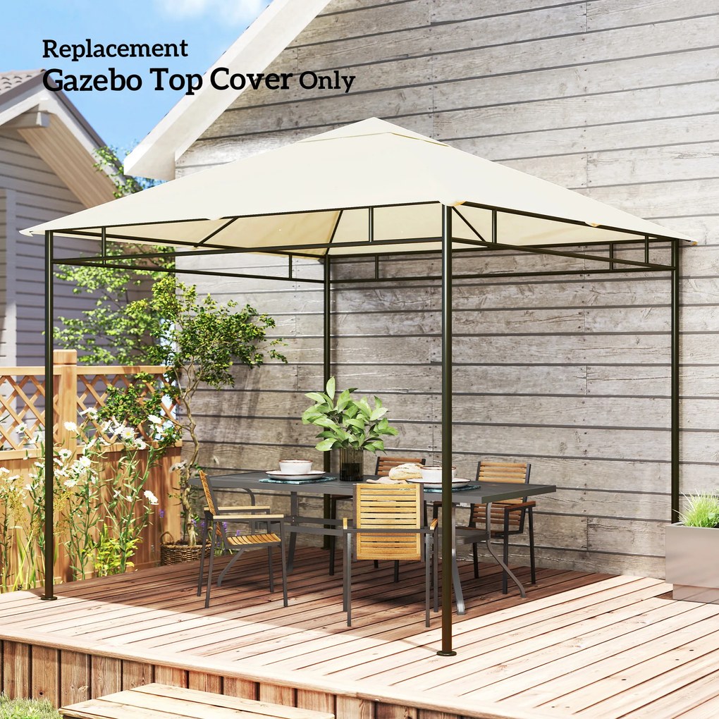 Outsunny Náhradní Střecha pro Altán Pergolu Zahradní Plátno Vysoká Hustota 180g/m² Anti-UV 3 x 3m Krém