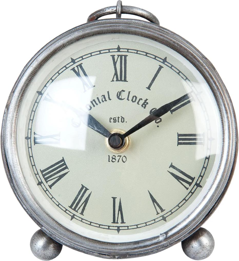 Stříbrné vintage hodiny Colonial Clock – Ø 11*5 cm / 1*AA