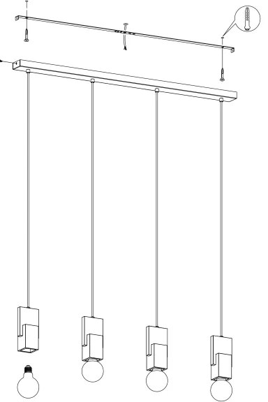 Eglo 99532 - Lustr na lanku LOBATIA 4xE27/40W/230V