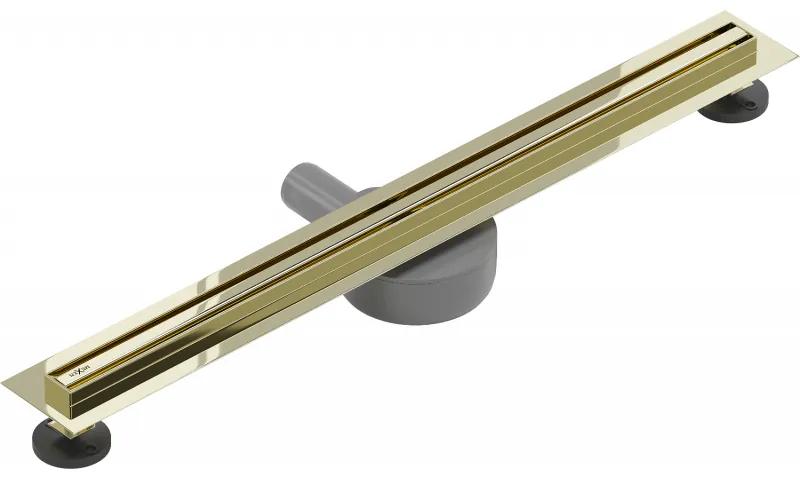 Mexen Flat 360° Slim lineární odtok rotační 70 cm, Zlatá - 1541070