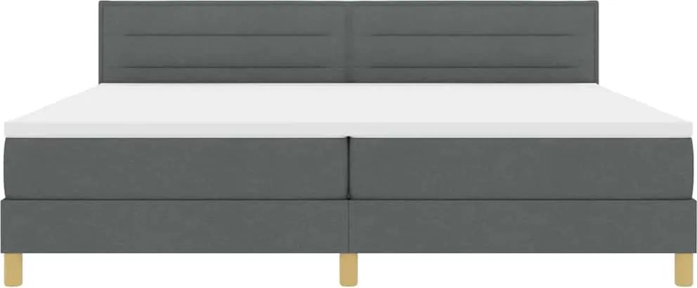 Postel s boxspringem s polštářem Tmavě šedá 200 x 200 cm textil 3338868