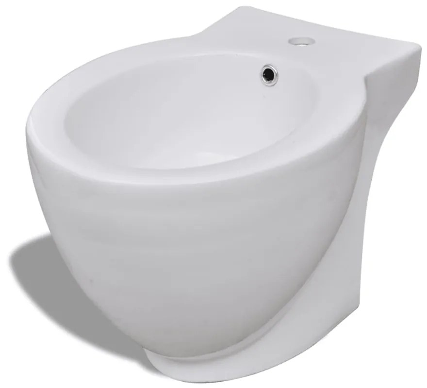 vidaXL Marketos Kulatý bidet volně stojící, bílý, vysoce kvalitní keramika
