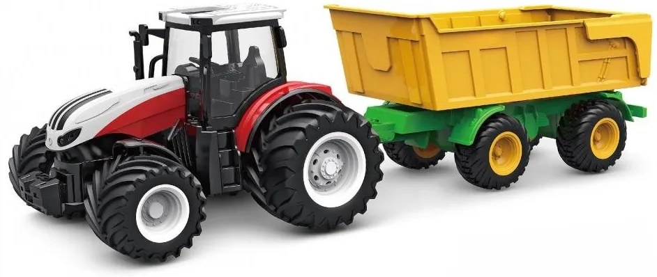 Rc traktor amewi traktor 2,4 ghz s přívěsem, světla, zvuk 1:24