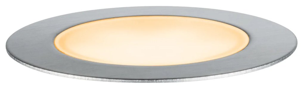 Paulmann 94721 Plug&Shine Floor, zápustné svítidlo do terasy 2W LED 2200K, stříbrná, prům. 7cm, IP67