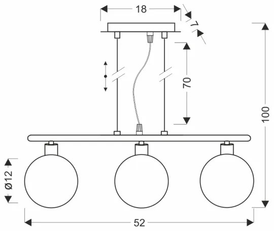 Lustr na lanku SOMUL 3xG9/20W/230V kouřová černá