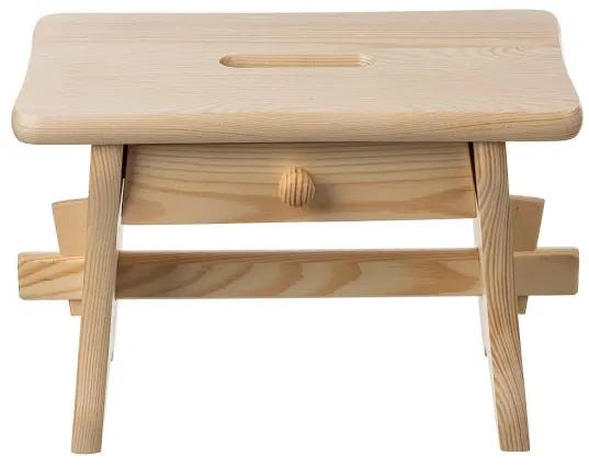 ČistéDřevo Dřevěná stolička s šuplíkem