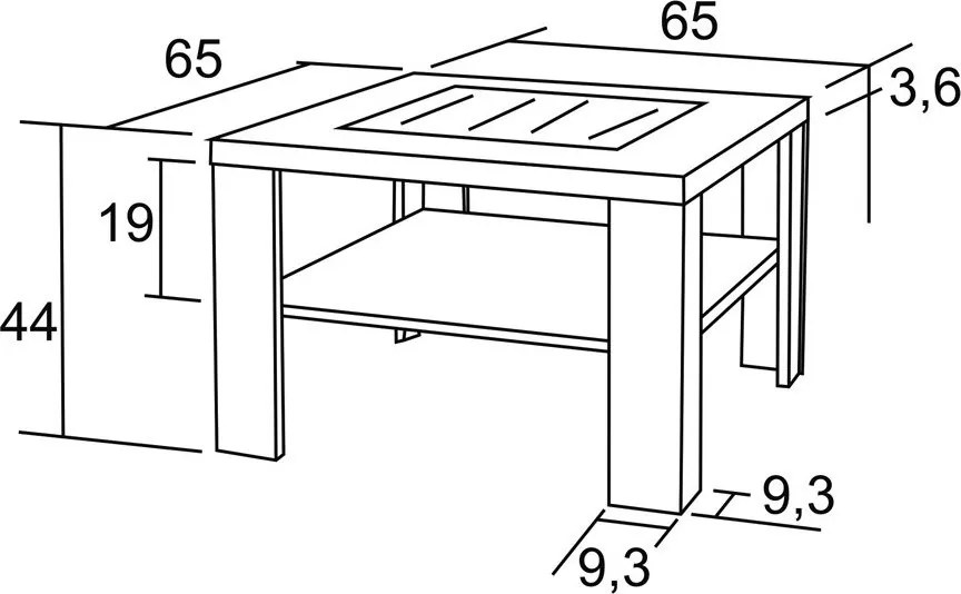 Bradop Konferenční stolek Alois K114 | Provedení: DS-Dub sonoma