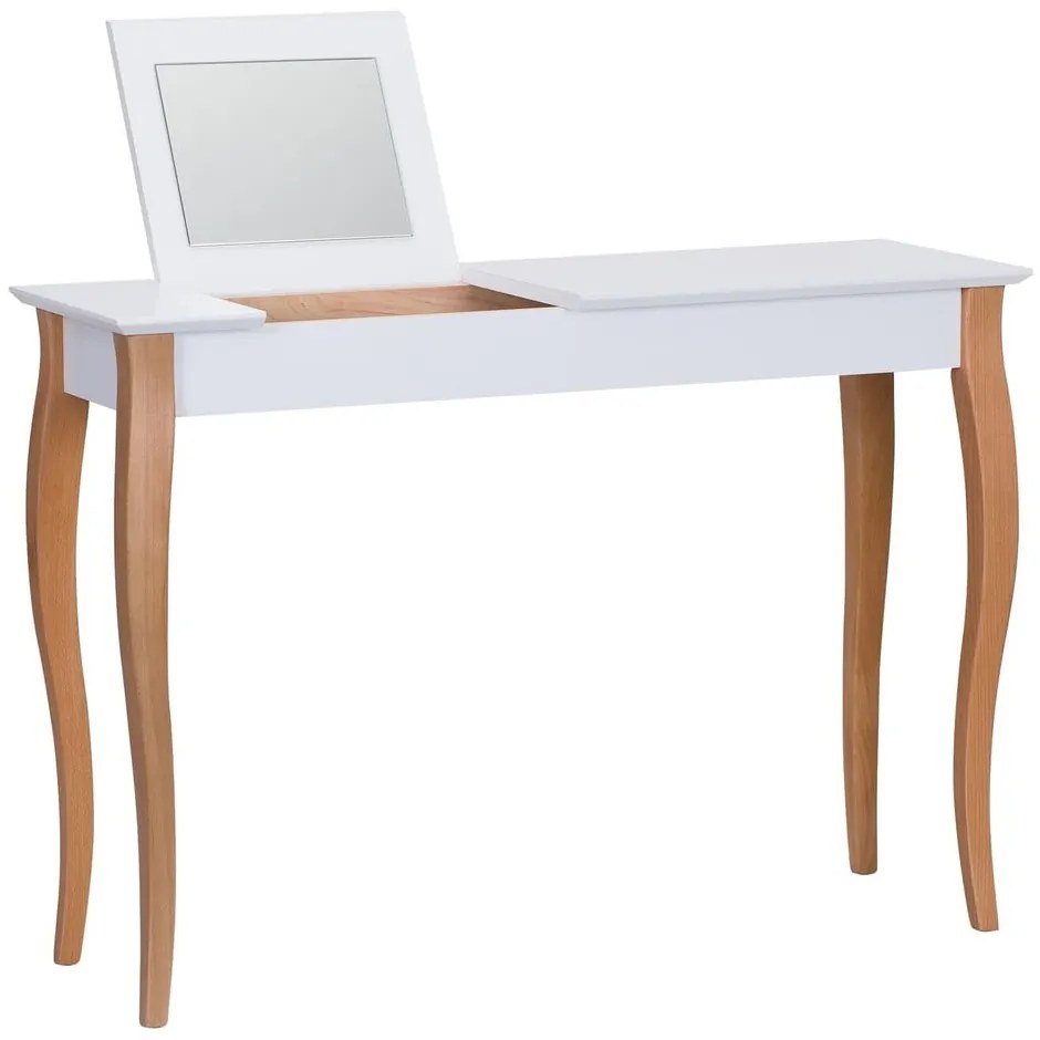 Bílý toaletní stolek se zrcadlem Ragaba Dressing Table, délka 105 cm