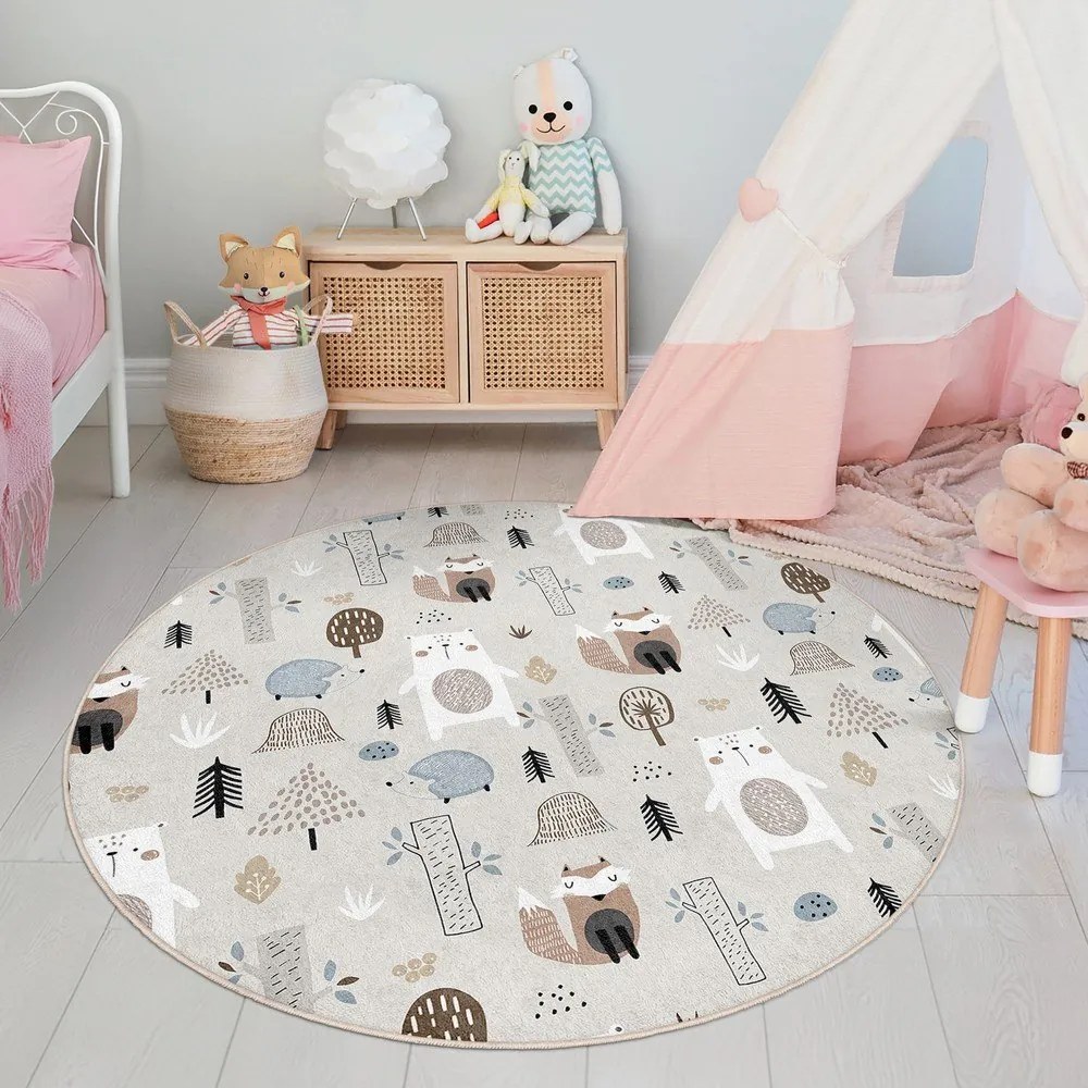 Pratelný dětský koberec ø150 cm Forest Friends – Mila Home