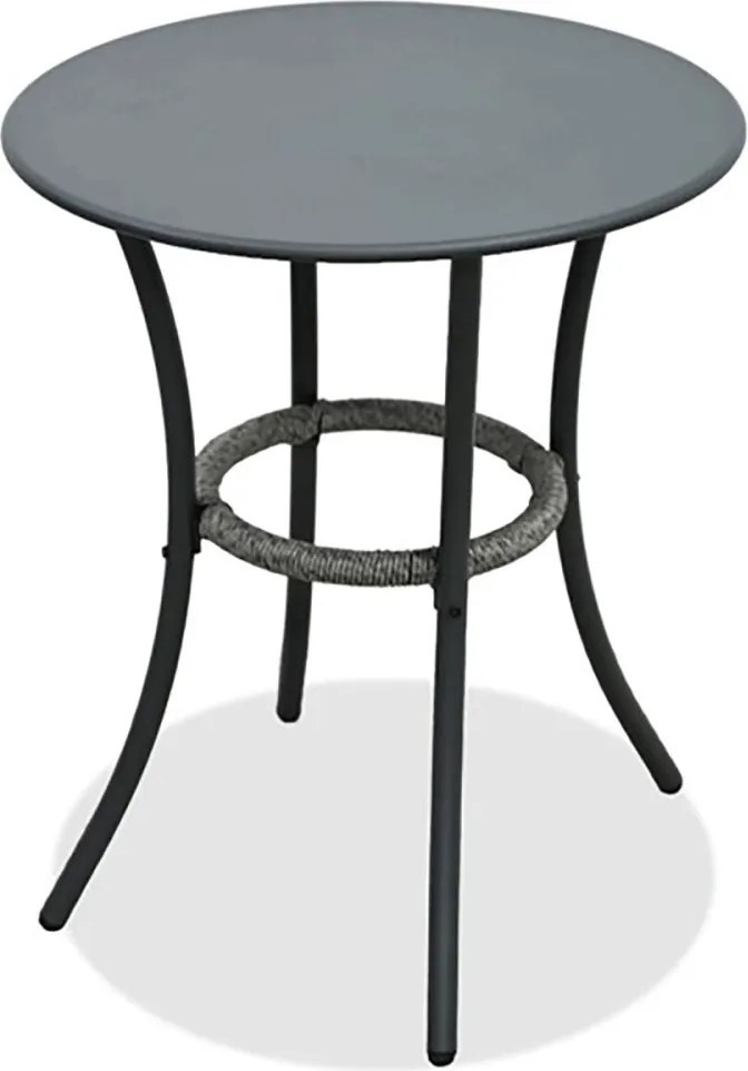 Balkónový set 1+2, stůl, židle umělý ratan barva antracit, kov antracit (58 x 57) cm