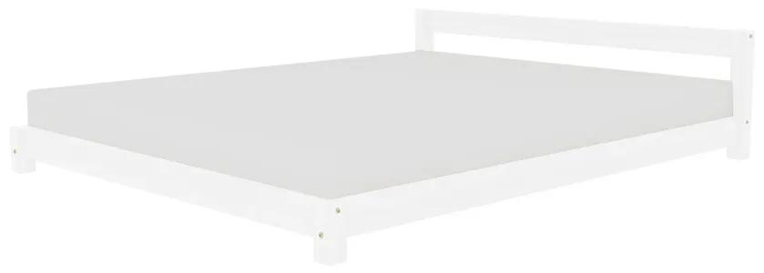 Benlemi Dvoulůžková dřevěná postel COMFY ve scandi stylu Zvolte barvu hranolů: Nelakovaná, Zvolte barvu ploch: Bílá, Zvolte rozměr: 160x200 cm