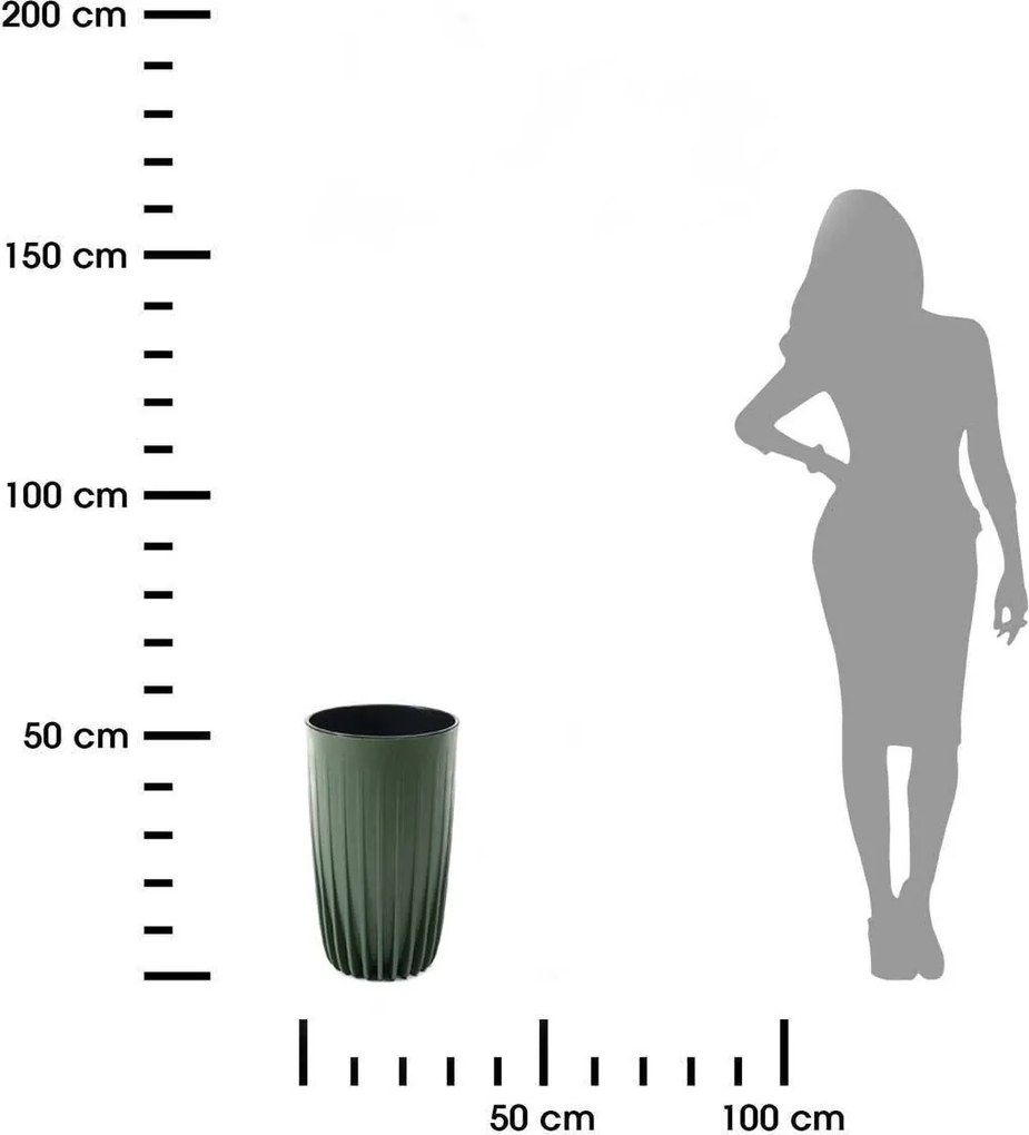 PLASTOVÝ KVĚTINÁČ STRIPPED ECO 51X30 CM ZELENÁ