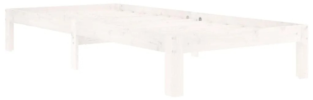 Rám postele bílý masivní borovice 90 x 200 cm - Default Title