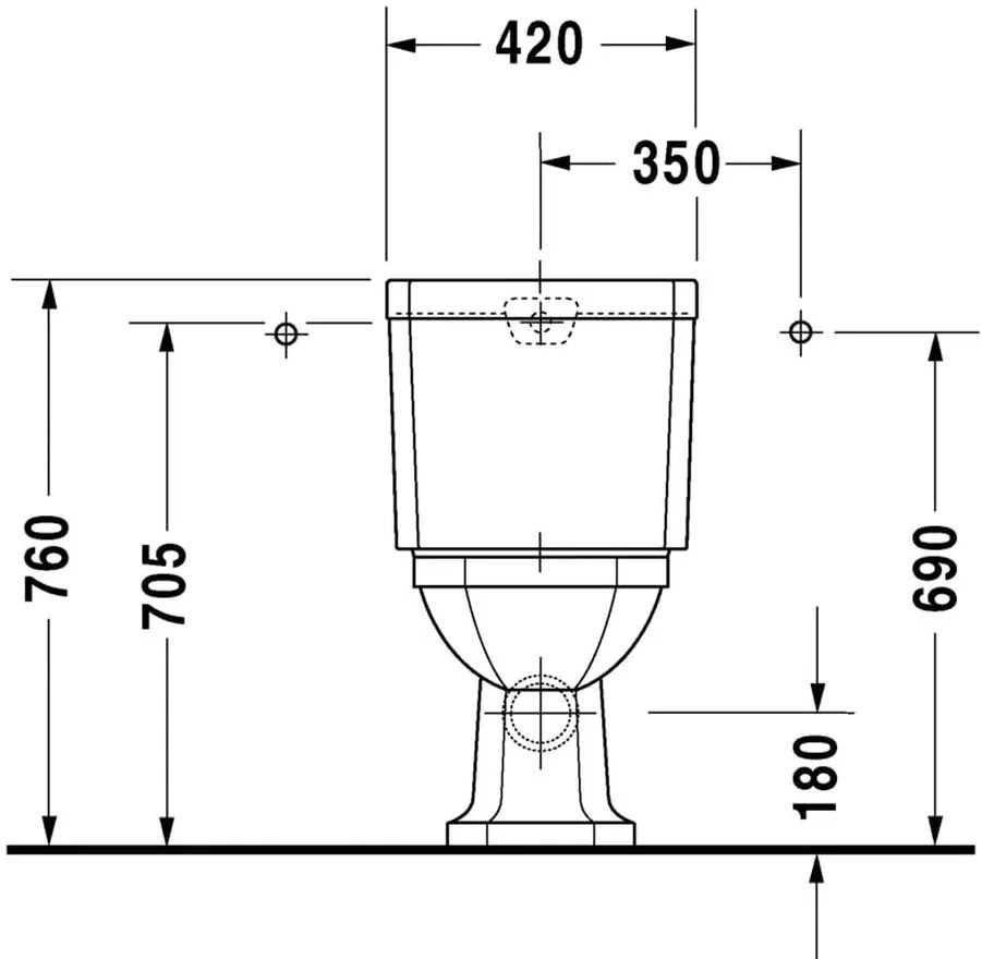 Duravit 1930 - WC kombi mísa, odpad rovný 0227090000