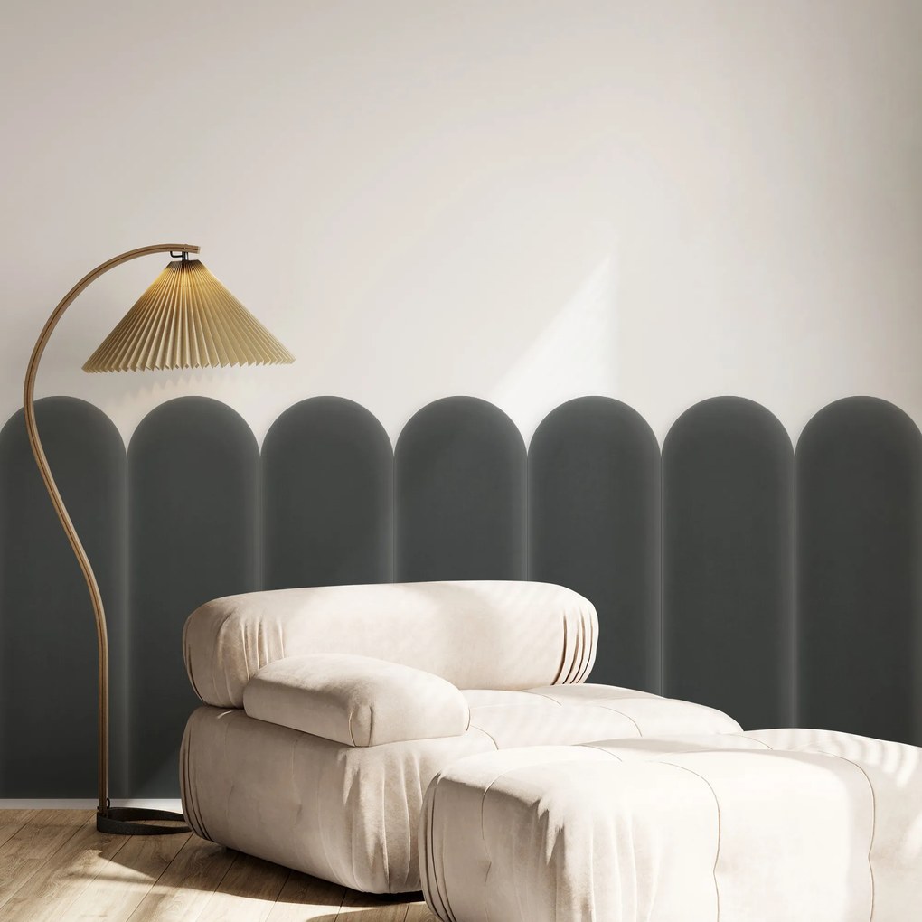 Sametový čalouněný panel - Oblouk - 20x80cm Farba: Grafit