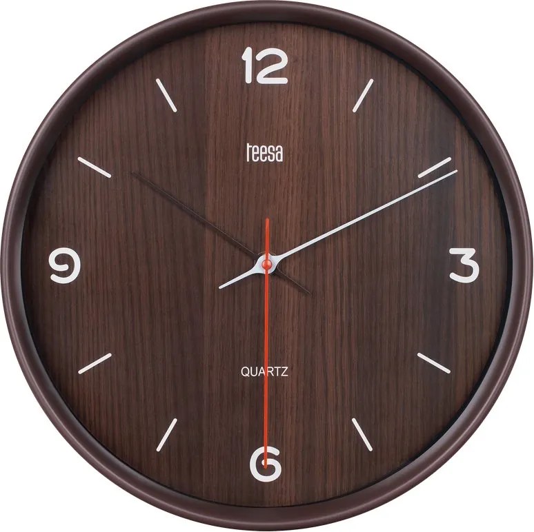 Nástěnné hodiny TEESA TSA0048DB 30cm, imitace tmavé dřevo