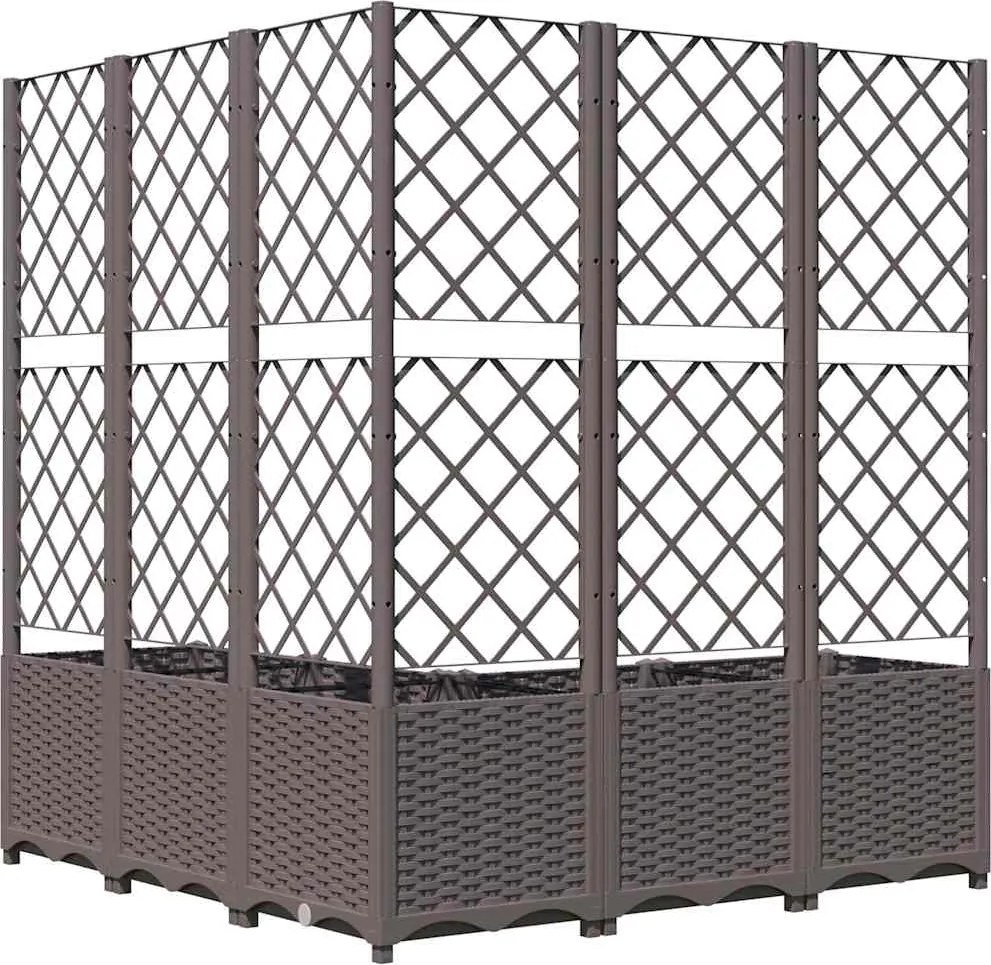 Zahradní truhlík s treláží hnědý 120 x 120 x 136 cm PP 318267