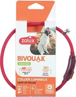 Zolux S.A.S. Obojek LED malý BIVOUAK 20-40cm USB červená Zolux