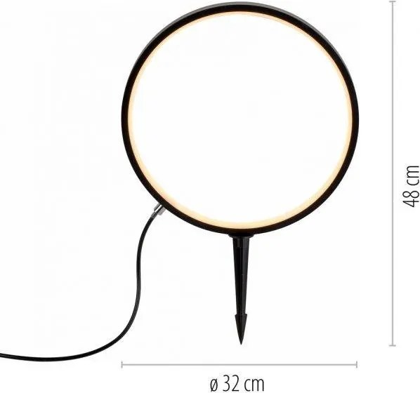 LD 19510-18 ZIRKULU LED venkovní svítidlo se zápichem průměr 32cm černá IP65 s časovačem do zahrady 3000K - JUST LIGHT