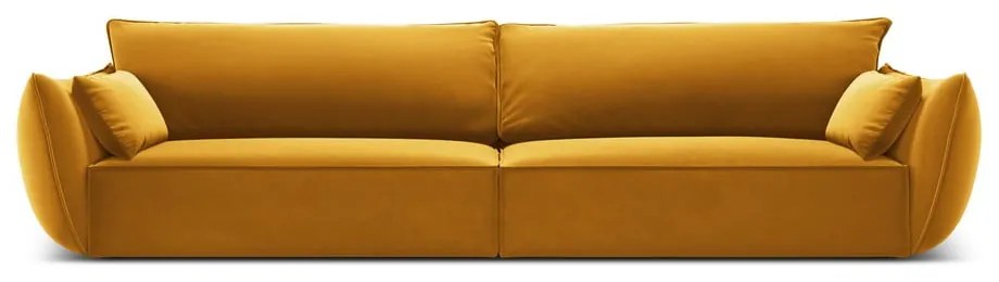 Sametová pohovka v hořčicové barvě 248 cm Vanda – Mazzini Sofas