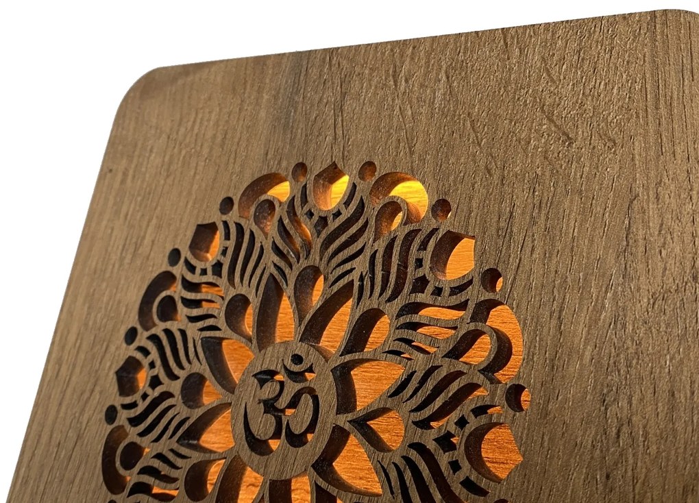 Li-Go "Mandala Aum" lampa 19x19cm provedení povrchu: dub světlý