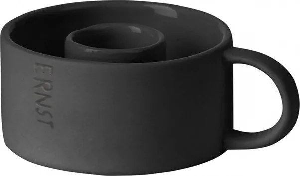 Svícen s ouškem Ljusstake Dark Grey Ernst