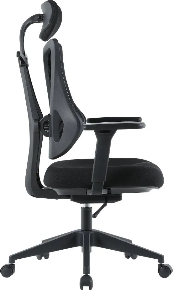 Kancelářská ergonomická židle MORA — síť / látka, černá