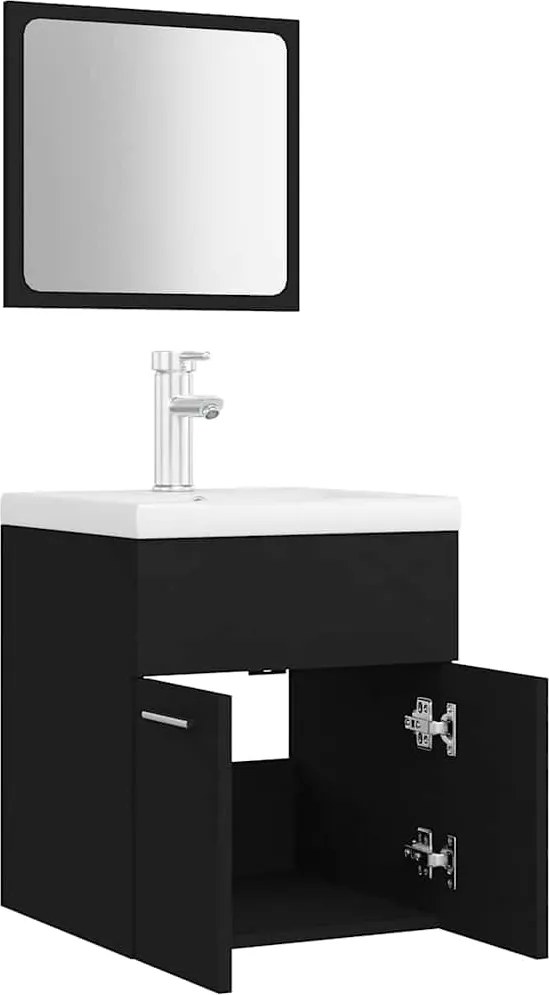 Set koupelnového nábytku černý dřevotříska 3071307