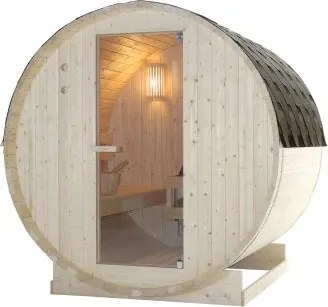 RAKOUSKÝ produkt - Venkovní sudová sauna TROMSÖ L pro 4 osoby 194,8 x 180 x 191,5 cm ( F50180 )