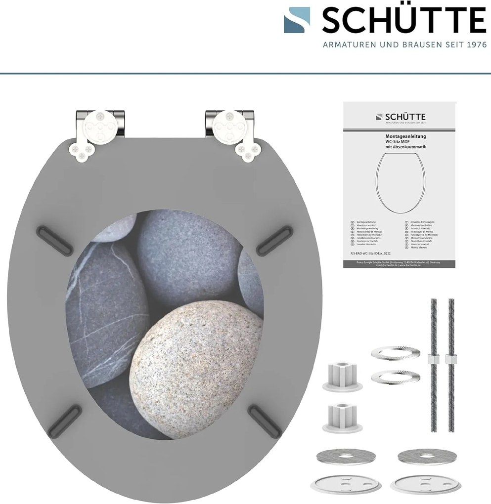 Eisl Sanitär WC prkénko MDF Soft Close Grey Stones 80130