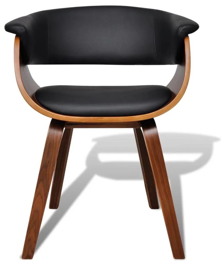 Jídelní židle 6 ks ohýbané dřevo a umělá kůže,  270552
