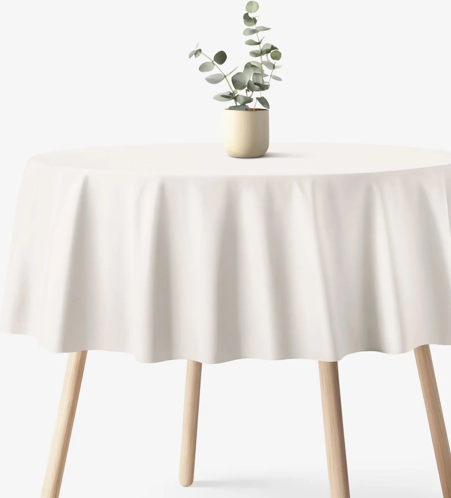 Goldea kulatý ubrus 100% bavlněné plátno - slonová kost Ø 130 cm